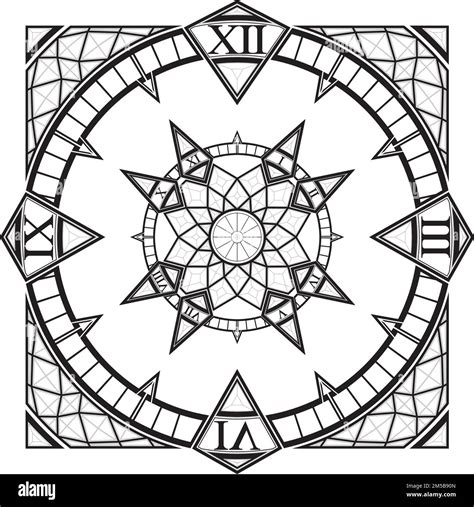 Clock Watch Gothic Tattoo Compass Vector Illustration Isolated On Clock Watch Gothic Tattoo Compass Vector Illustration Isolated On