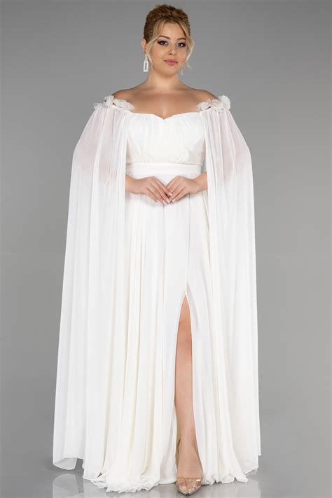 Long White Chiffon Plus Size Evening Dress Abu Abiyefon Com