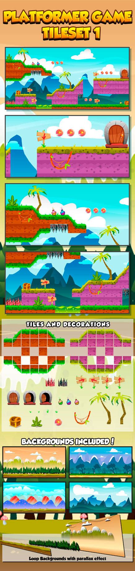 Side Scrolling Game Tileset 1 By Rixlauren On Deviantart
