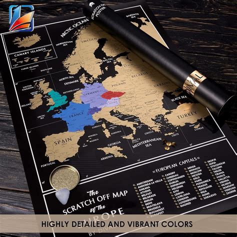 Scratch Off Travel Map Europe Map Premium World Map Scratch Off Poster In Nebula Watercolor