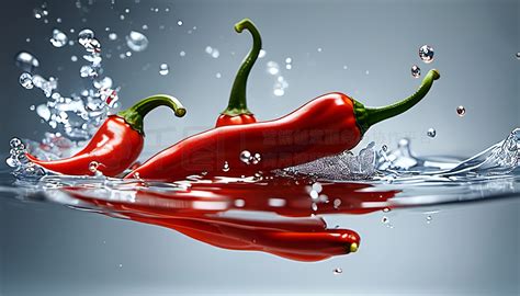 健康饮食ai数字艺术 蔬菜食材在水中清洗的辣椒健康饮食插画 Ai立体元素免费下载 Png格式 4032像素 编号70977906 千图网