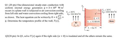 Solved Q1 20 Pts One Dimensional Steady State Conduction