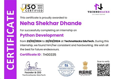 Neha Dhande On Linkedin Pythonprogramming Technohacks