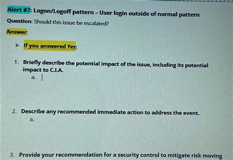 Solved Alert 7 Logonlogoff Pattern ﻿user Login Outside