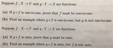 Solved Suppose F X → Y And G Y → Z Are Functions A If