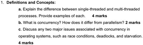 1 Definitions And Concepts A Explain The Difference Between Single