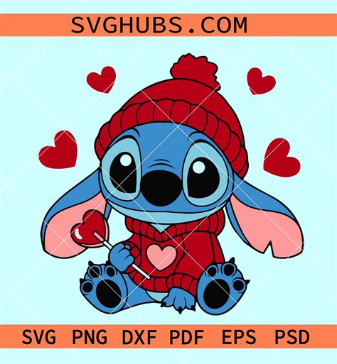 Stitch Candy Heart Svg Stitch Valentine Svg