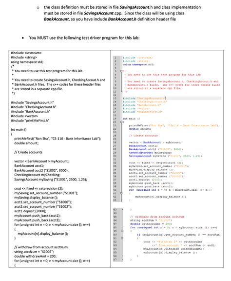 Solved Lab 7 Bank Inheritance Cs 116 O O O O 1 Define A