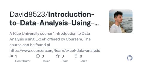 Github David8523introduction To Data Analysis Using Excel By Rice University A Rice