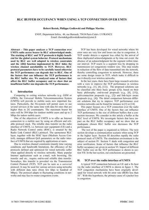 Pdf Rlc Buffer Occupancy When Using A Tcp Connection Over Umts