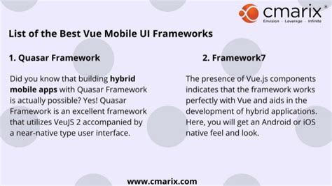 Best Vue Mobile Ui Frameworks For Developing Apps Pptx