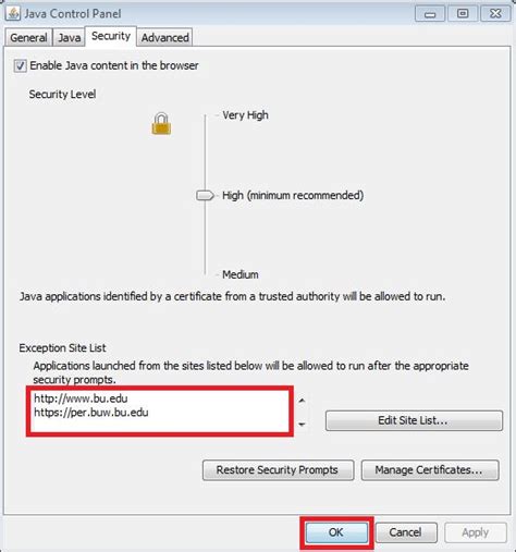Java 7 Update 51 Blocked By Security Settings Techweb Boston University