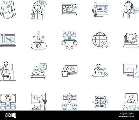 Product Group Line Icons Collection Technology Innovation Efficiency Design Performance