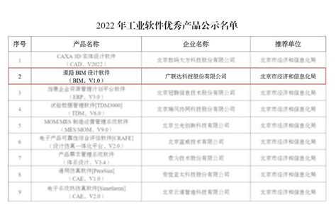广联达道路bim设计软件成功入选工信部2022年工业软件优秀产品名单 信创产业网