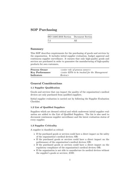 Solution Sop Purchasing Studypool