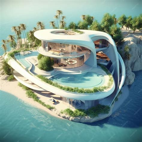 Роскошные футуристические виллы архитектура серфинг небо винтажные дома фотографии
