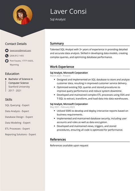 Sql Analyst Resume Examples Template And 20 Tips