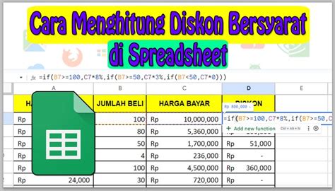 Cara Menghitung Diskon Bersyarat Di Spreadsheet Neicy Techno