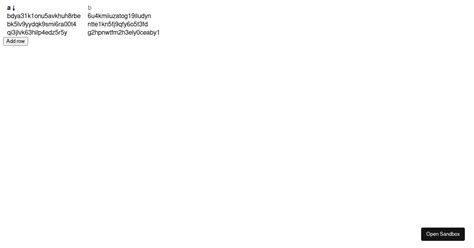 Table Sorting With Dynamic Rows Codesandbox
