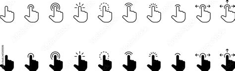 Computer Mouse Click Cursor Black Arrow Icons Set Cursor Icon Vector Illustration Mouse Click