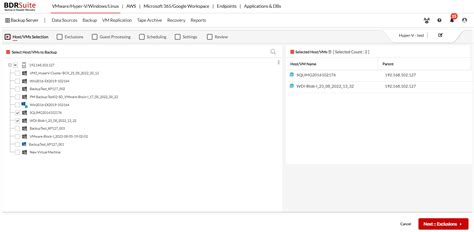 Step 2 Select Hostvms To Backup