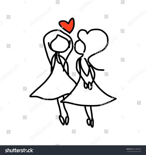 Hand Drawing Cartoon Concept Happy Same Stock Vector Royalty Free Shutterstock