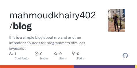 Github Mahmoudkhairy Blog This Is A Simple Blog About Me And Another Important Sources For