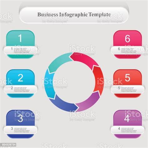 프레 젠 테이 션 차트 비즈니스 컨셉에 대 한 6 옵션 벡터 Infographic 서식 파일 0명에 대한 스톡 벡터 아트 및 기타 이미지 Istock