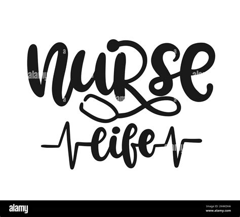 Nurse Life Hand Lettering Design Stock Vector Image And Art Alamy