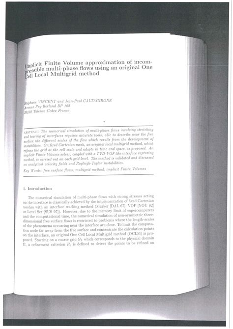 Pdf Implicit Finite Volume Approximation Of Incompressible Multi Phase Flows Using An Original