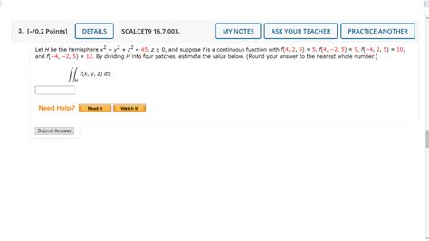 solved let h be the hemisphere x2 y2 z2 45 z≥0 and suppose
