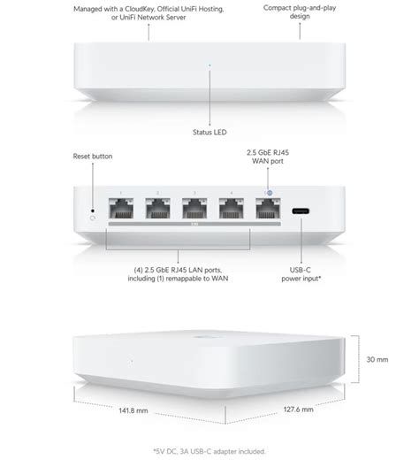 Ubiquiti Uxg Max Compact Multi Wan Unifi Gateway With 5 Full 2 5 Gbe Ports Devicedeal