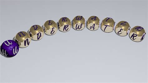 개념 프리젠 테이션에 우수한 상단 관점에서 입방 문자로 내장 된 수중의 조합 일러스트와 배경 3d 일러스트레이션 개념에 대한