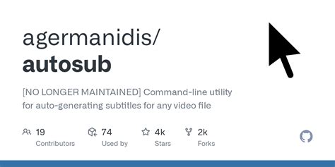 GitHub Agermanidis Autosub NO LONGER MAINTAINED Command Line Utility For Auto Generating
