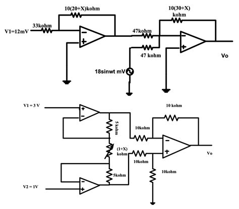 solved determine the output voltages for the two circuits