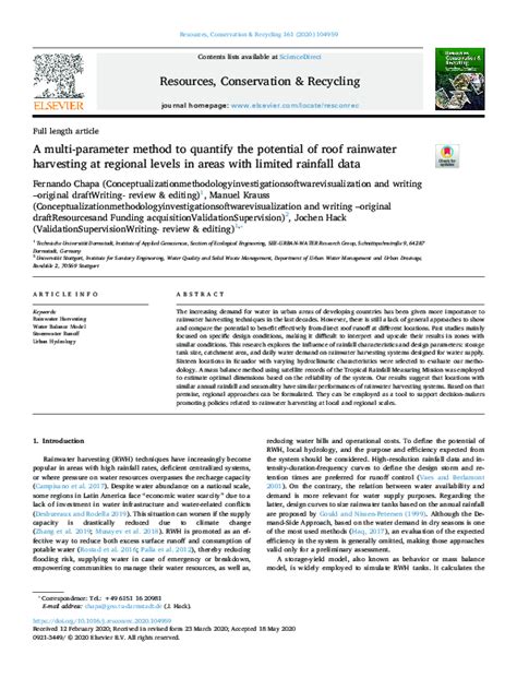 Pdf A Multi Parameter Method To Quantify The Potential Of Roof
