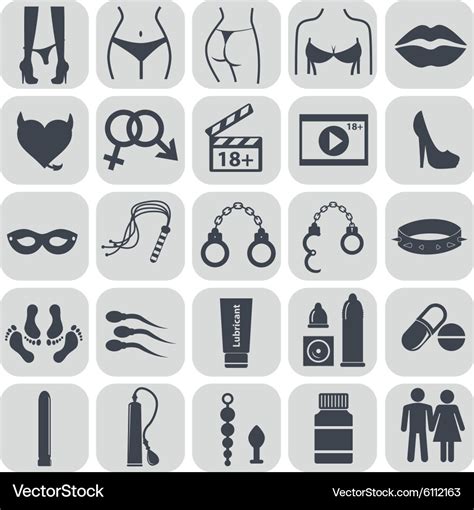 Sex Icons Set Symbol Xxx Royalty Free Vector Image