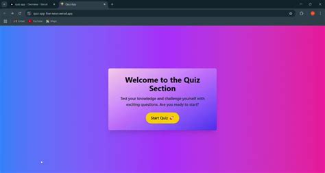 Reactjs Miniproject Quizapp Frontenddevelopment Tailwindcss