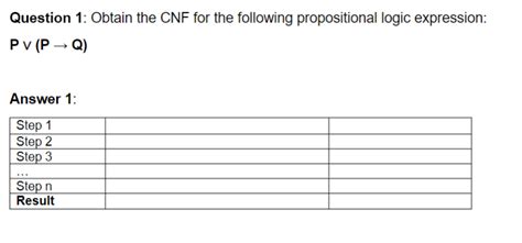Solved Question 1 Obtain The Cnf For The Following