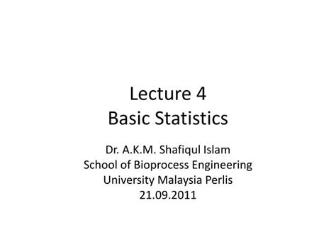 Ppt Lecture 4 Basic Statistics Powerpoint Presentation Free Download