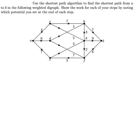 Solved Use The Shortest Path Algorithm To Find The Shortest Chegg