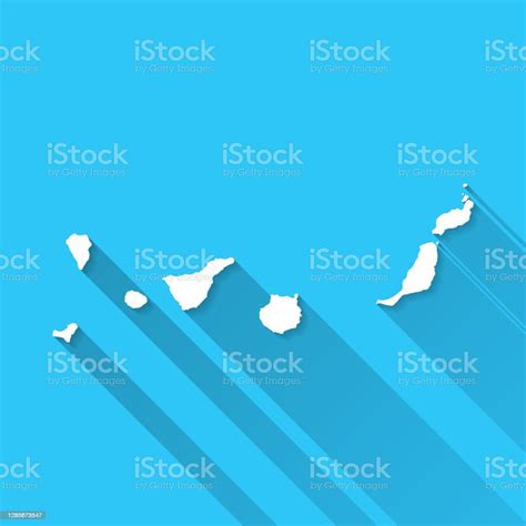 파란색 배경에 긴 그림자가있는 카나리아 제도지도 플랫 디자인 카나리아 제도에 대한 스톡 벡터 아트 및 기타 이미지 카나리아 제도 0명 3차원 형태 Istock