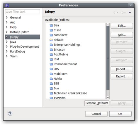 How To Export Jalopy Settings From Within Eclipse