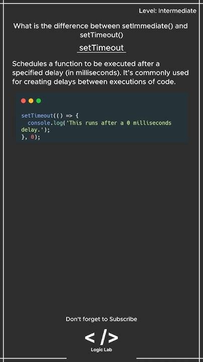 Nodejs Interview Question Difference Between Setimmediate And