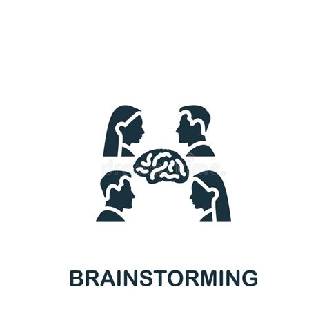Brainstorming Icon Monochrome Simple Sign From Collaboration Collection Stock Vector