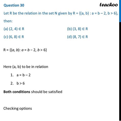Ques MCQ Let R Be The Relation In The Set N Given By Class
