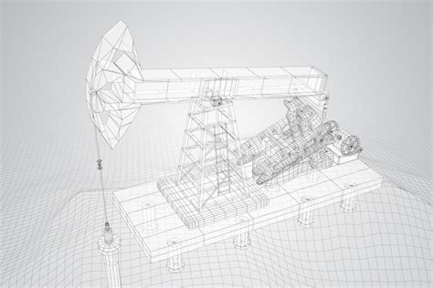 Premium Vector Oil Derrick Vector 3d Object Mining Of Minerals