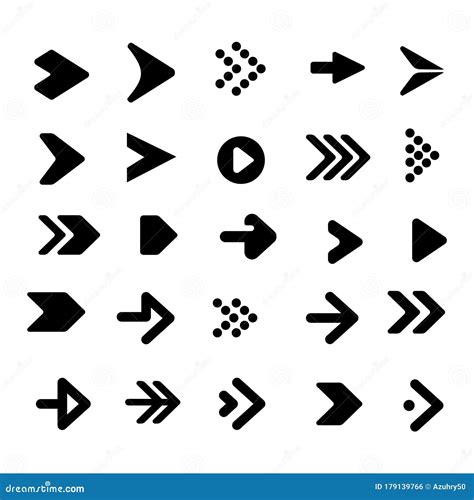Set Of Flat Design Pointer Cursor Infographic Icon Arrow Pack Collection Set Vector Stock Vector