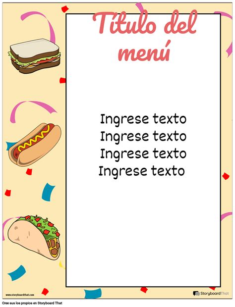 Plantillas De Menú Gratuitas Diseñe En Línea Con Storyboard That