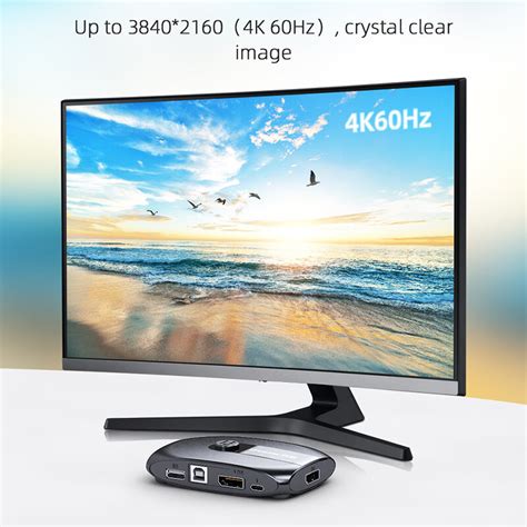 Unnlink 2 포트 Dp Kvm 스위치 디스플레이 포트 확장기 4k60 Usb 공유 모니터 프린터 키보드 마우스 2 Pc